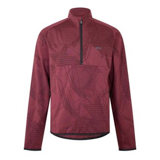 HUGO BOSS Desert T-Shirt f&uuml;r Herren, mit halbem Rei&szlig;verschluss, Aktiv, Lang&auml;rmlig (Rot)