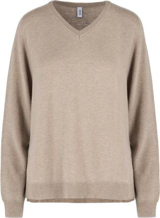 Bomboogie Femme, Pulls, Beige, Taille: 44 FR Pull en Laine M&eacute;rinos Col V