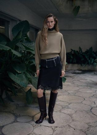 Mango Oversized-Pullover mit Stehkragen hellgrau/pastellgrau - Damen - XS - MANGO