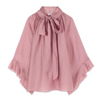 Oltre Blouse en voile avec - Femme - Blouses et Chemises - Rose - Taille: 36 FR