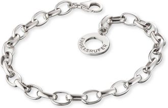 Engelsrufer Damen Charm-Armband aus rhodiniertem 925er Sterlingsilber, verstellbare Länge 19,5 cm, elegantes Accessoire