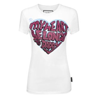 Philipp Plein T-Shirt Pure mit Kristallen - - Tops - Damen - Wei&szlig; - S