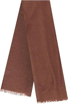 Brunello Cucinelli &Eacute;charpe en fil diamant&eacute; de cachemire et de soie - Femme - Accessoires - Brun - Taille: ONE Size