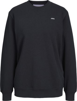 Jack & Jones JJXX Damen Sweatshirt JXABBIE Every Crew - Relaxed Fit XS S M L XL XXL Cotton, Größe:XS, Farbe:Black White JJXX Logo 12223962