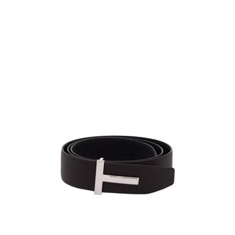 Tom Ford Genarbtes Leder T Icon G&uuml;rtel - - Accessories - Herren - Braun - 90 CM