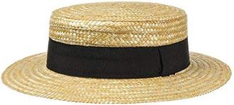 Fiebig Chapeau Gondolier pour Femmes & Hommes | Chapeau Soleil en 100% Paille | Chapeau de Canotier Made in Italy | Chapeau de Paille pour Le Printemps & l&eacute;t