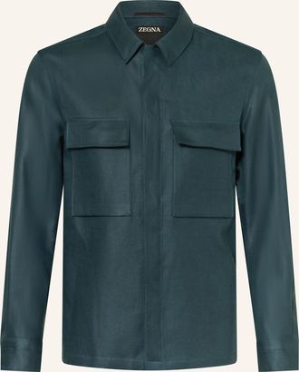 Ermenegildo Zegna Zegna Leinen-Overshirt gruen