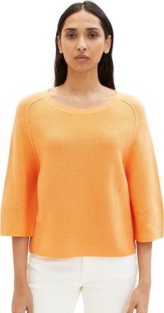 Tom Tailor Damen 1035302 Basic Pullover, 29751 - Bright Mango Orange, L
