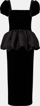 Self Portrait Midikleid aus Samt und Taft