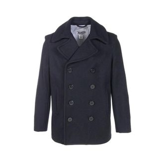 Schott NYC Klassischer 78-7 cm doppelreihiger Mantel - - Coats - Herren - Blau - 2XL