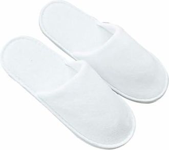 Minkissy Pantoufles Jetables Confortables Tissu pour Intérieur Antidérapantes avec Semelle EVA Adaptées pour Hôtel Voyage et Maison Unisexe Blanc
