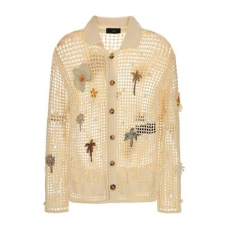 Alanui Cardigan Where The Waves Begins - Femme - Pulls - Beige - Taille: 40 FR