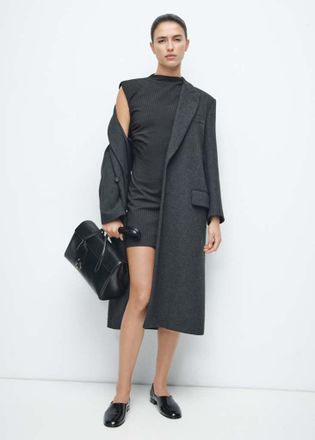 Mango Kleid mit Cut-outs in Nadelstreifenoptik grau - Damen - XL - MANGO