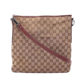 Gucci Sac bandouli&egrave;re en toile et cuir GG doccasion - Femme - Pre-owned - Brun - Taille: ONE Size