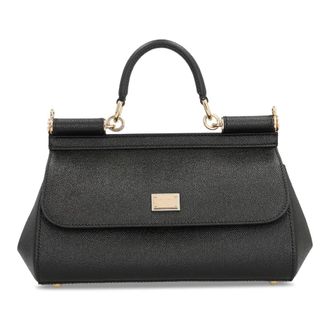 Dolce & Gabbana Femme, Sacs, Noir, Taille: ONE Size Sicily Medium Leather Handbag