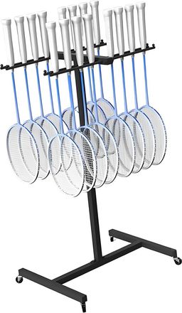 Generic Bodenst&auml;nder for Badmintonschl&auml;ger Aus Metall Mit 4 Rollen, Ideal for Schulen, Vereine Und Heim-Fitnessstudios