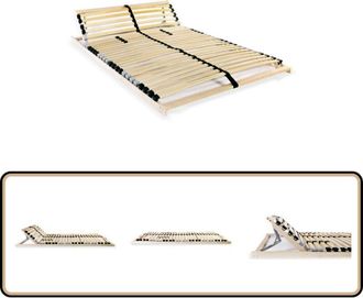 vidaXL Lattenrost mit 28 Latten 7 Zonen 140x200 cm - Lattenrost - Holzrahmen - Buche - Birkenholz - Lattenrost 140x200