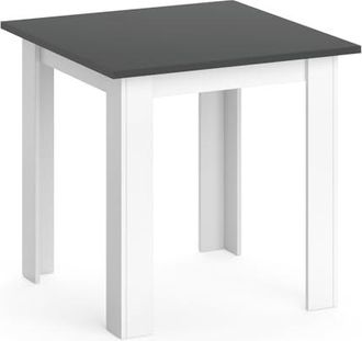 Vicco Table de Salle &agrave; Manger Karlos, Anthracite/Blanc, 80 x 80 cm