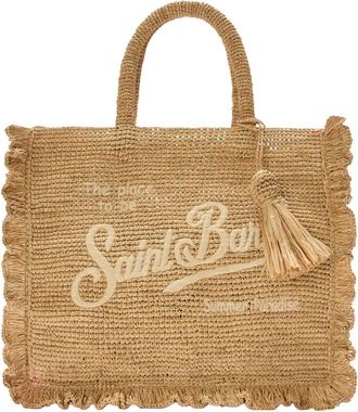 MC2 Saint Barth Femme, Sacs, Beige, Taille: ONE Size Volant Raffia Bag