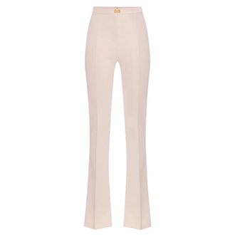 Elisabetta Franchi Femme, Pantalons, Beige, Taille: 44 FR Pantalon Évasé Court