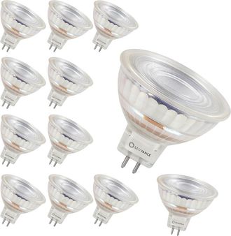 Ledvance 10x LED MR16 Reflektorlampe, Kalt Weiß 4000K, 6.3W, GU5.3, 621lm, 36° Abstrahlwinkel, 50W Halogen Ersatz, 12V, Nicht Dimmbar, 10er SPARPACK