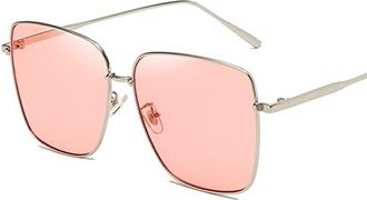 Generic Lunettes de soleil tendance 2025 design en métal à large monture pour hommes et pour femmes, tir de rue, vacances en plein air, pare-soleil (couleur :