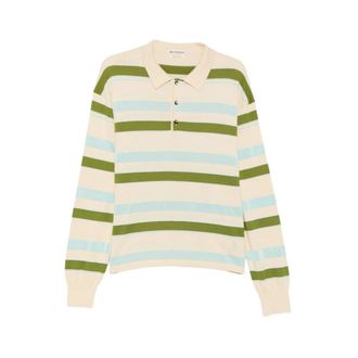 J.W.Anderson Gestreiftes Langarm-Poloshirt - - Tops - Herren - Gr&uuml;n - XL