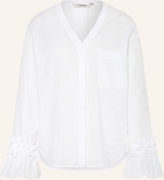 Max Mara Bluse Astro Mit R&uuml;schen weiss