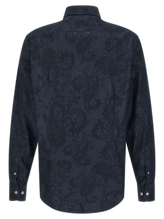 Etro Paisley Ramage Denim Shirt - Navy