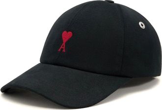 Ami Femme, Accessoires, Noir, Taille: ONE Size De Coeur Embroidery Cap