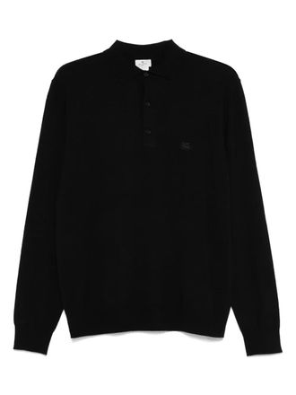 Etro polo à logo brodé - Noir