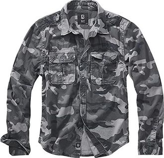 Brandit Vintage Shirt Long Sleeve, color: grey camo, size: 4XL