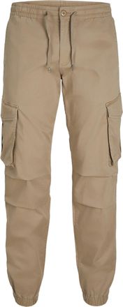 Jack & Jones Herren Hose Cargohose Stoffhose Noah Cuffed Cargo Relaxed Fit, Farbe:Beige, Artikel:-Elmwood, Größe:2XL