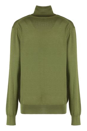 Saint Laurent Womens Wool Blend Turtleneck Sweater Green