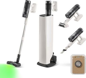 Roborock H60 Hub Pro kabelloser Staubsauger mit automatischer Absaugstation, 170AW Saugleistung f&uuml;r Teppiche und Hartb&ouml;den, 80 Minuten Laufzeit, Anti-Verhedder