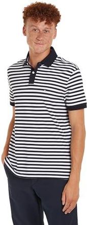 Tommy Hilfiger Polo Manches Courtes Homme 1985 Regular Fit, Bleu (Desert Sky/White), XL