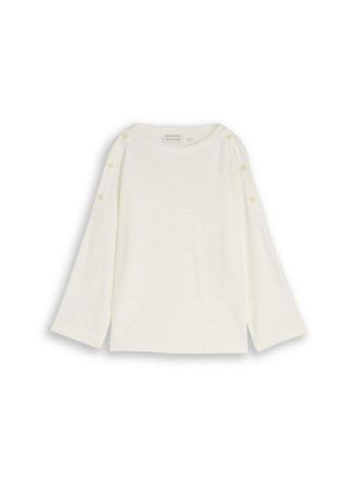 Tom Tailor 3/4-Arm-Shirt T-Shirt (im Einserpack) Langarmshirt mit Knopf-Details