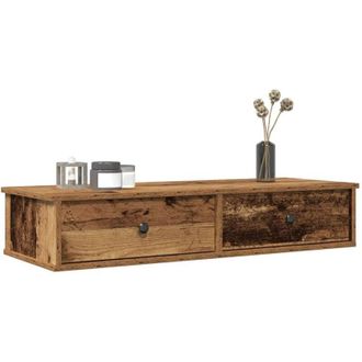 vidaXL Vidaxl - tag&egrave;re murale avec tiroirs vieux bois bois ding&eacute;nierie