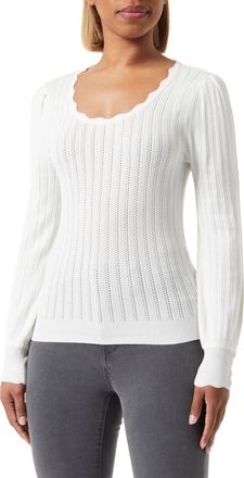 Only Damen Pullover Onlmeddi Ls U-Neck Cc KNT, Cloud Dancer, L