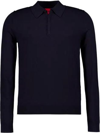 HUGO BOSS Herren Pullover blau Viskose unifarben