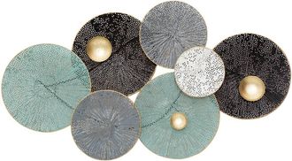 Atmosphera Atmosphera - Wanddekoration Seerose aus Metall 90 × 50 cm - Mehrfarbig