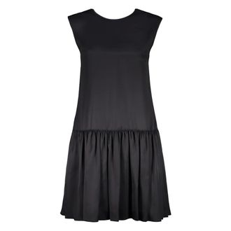 Lanvin Femme, Robes, Noir, Taille: 38 FR Robe Viscose Plissée Col V