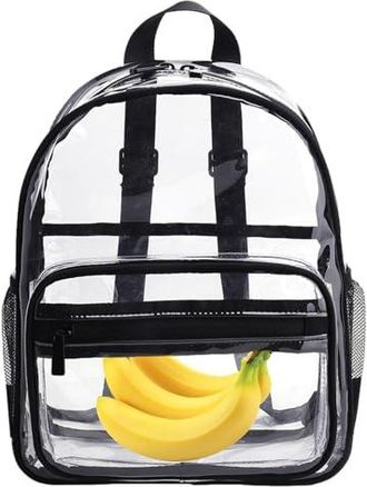 Generic Sacs &agrave; livres transparents - Sac &agrave; dos de 30 x 22,9 x 14 cm, sac de voyage compact, compartiment de rangement flexible | Fermeture &eacute;clair solide | Sup