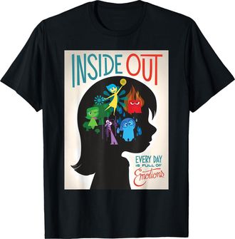 Pixar Inside Out Full of Emotions Poster T-Shirt für Kinder, Schwarz, S, Kurzarm, Unisex, T-Shirt