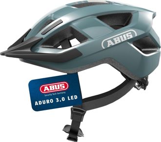 ABUS Fahrradhelm Aduro 3.0 LED - Sportiver City-Helm in stilvollem Design für alltägliche und sportliche Touren - mit Rücklicht - für Damen und Herren - Gr