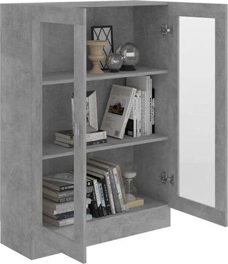 vidaXL Vitrinenschrank Betongrau 82,5x30,5x115 cm Holzwerkstoff Vidaxl
