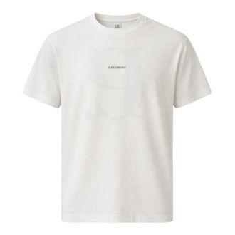 C.P. Company 30/1 Jersey Kurzarm Logo T-Shirt - - Tops - Herren - Wei&szlig; - 2XL