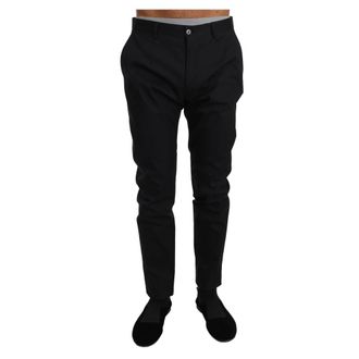 Dolce & Gabbana Homme, Pantalons, Noir, Taille: L Pantalon Formel &Eacute;l&eacute;gant en Laine Noire