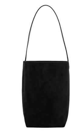 The Row Medium Black Suede N/S Park Tote