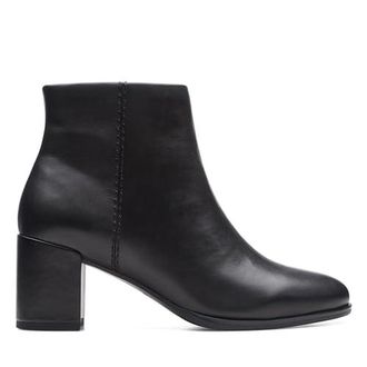 Clarks Femme Freva55 Zip Bottine Chukka, Cuir Noir Noir, 37.5 EU